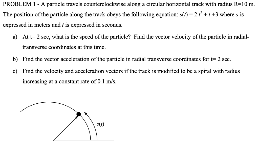 Solved PROBLEM 1 - A particle travels counterclockwise along | Chegg.com