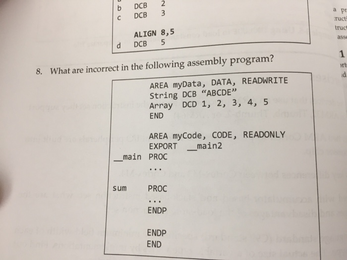 Solved b DCB 2 c DCB 3 a pr ruct truc ass ALIGN 8,5 d DCB 5 | Chegg.com
