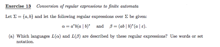 Solved Exercise 13 Conversion of regular expressions to | Chegg.com