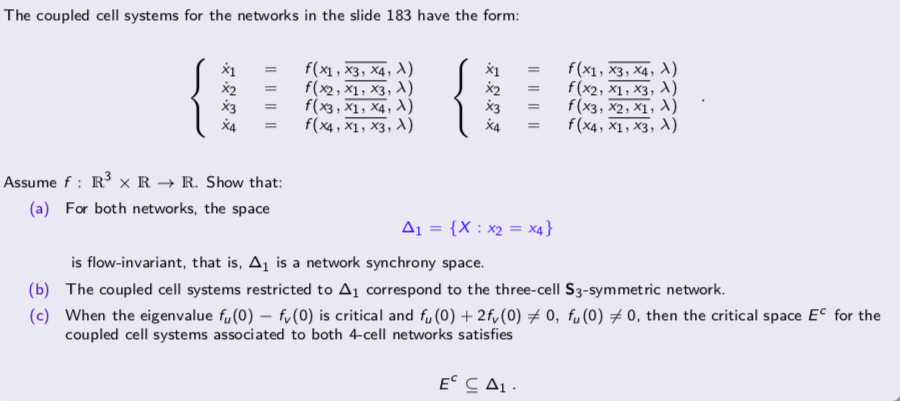 Solved The coupled cell systems for the networks in the | Chegg.com