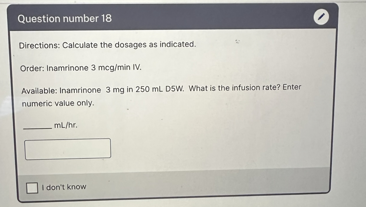 Solved Directions: Calculate the following hourly dosage of | Chegg.com