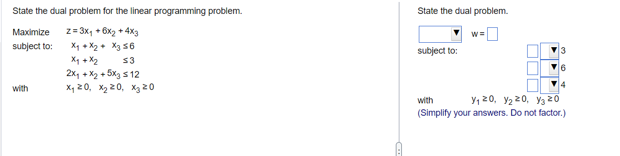 Solved State the dual problem for the linear programming | Chegg.com