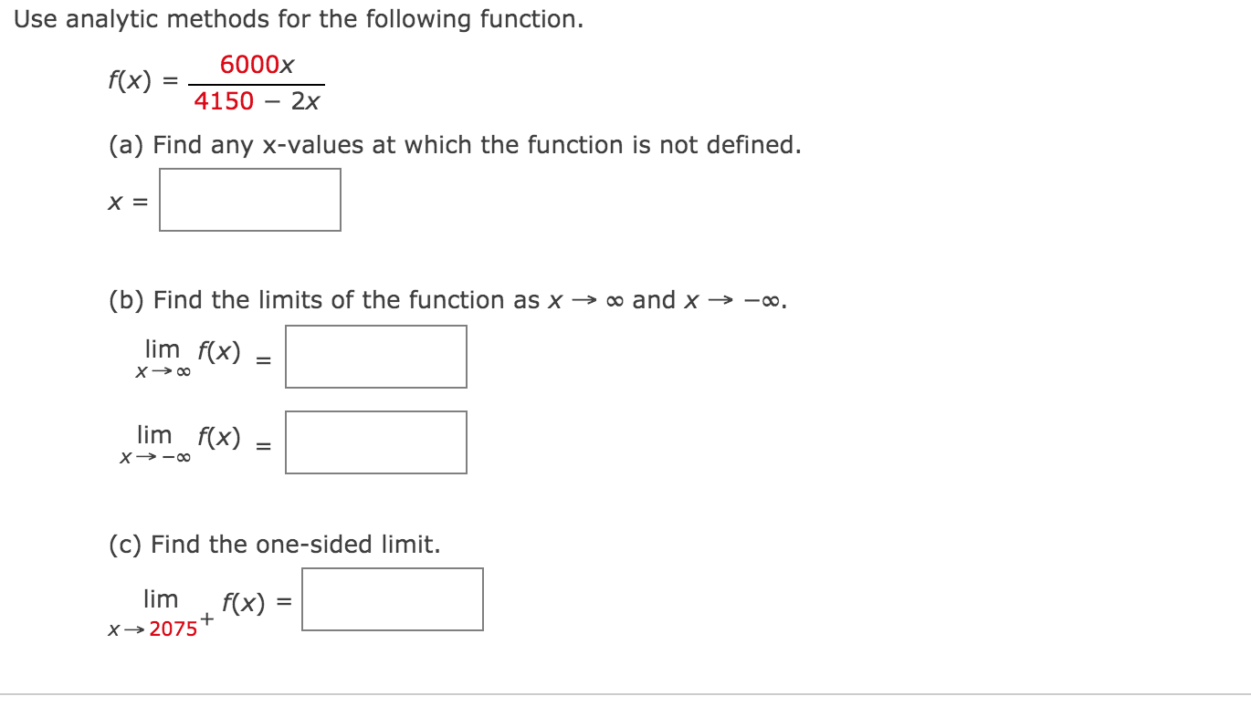 Solved Use analytic methods for the following function. | Chegg.com