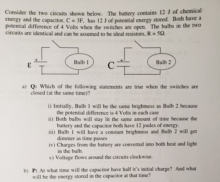 Solved Consider the two circuits shown below. The battery | Chegg.com
