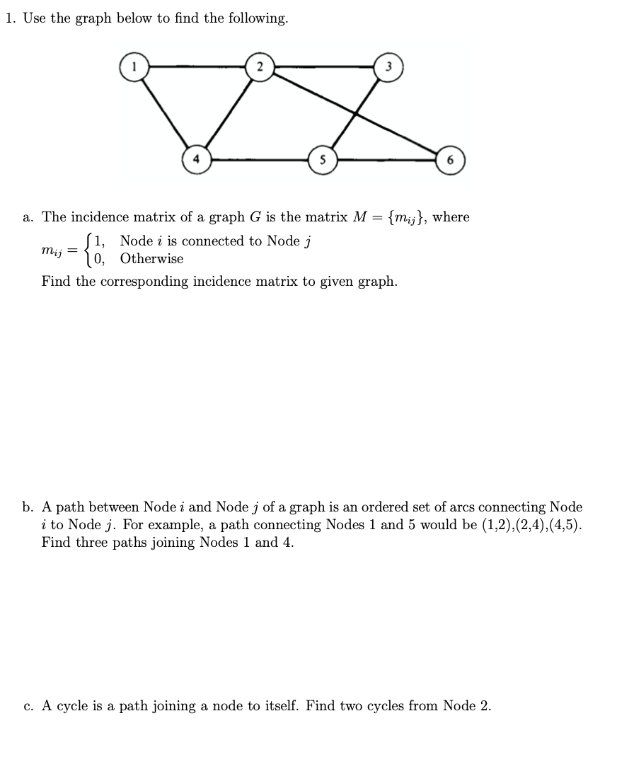 Solved 1. Use the graph below to find the following. 4 a. | Chegg.com