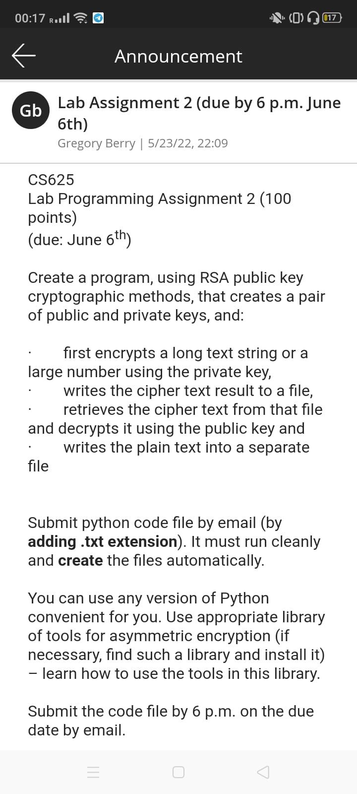 Solved (0) (017 Announcement Lab Assignment 2 (due by 6 p.m. | Chegg.com