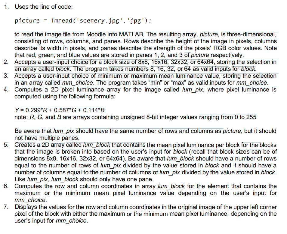 Solved 1. Uses the line of code: picture = | Chegg.com