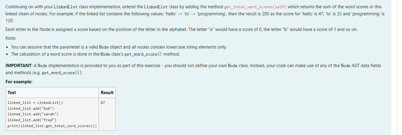 Solved The Node class and LinkedList class are defined as | Chegg.com