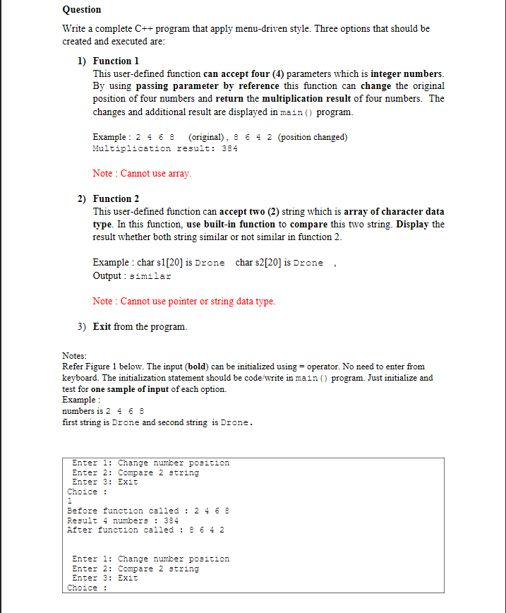Solved Question Write a complete C++ program that apply | Chegg.com