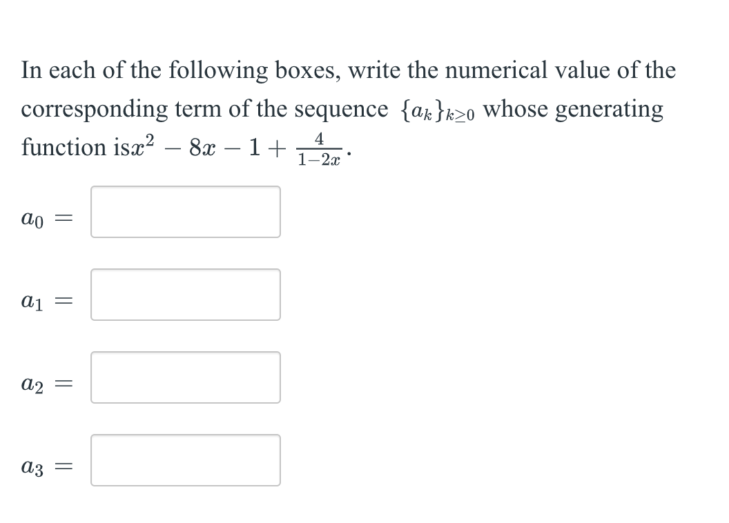 Solved In each of the following boxes, write the numerical | Chegg.com