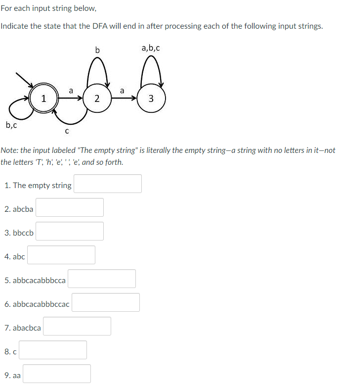 Solved Which of the following input strings would be | Chegg.com