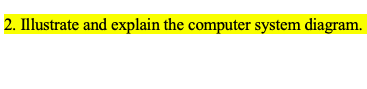 Solved 2. Illustrate and explain the computer system | Chegg.com
