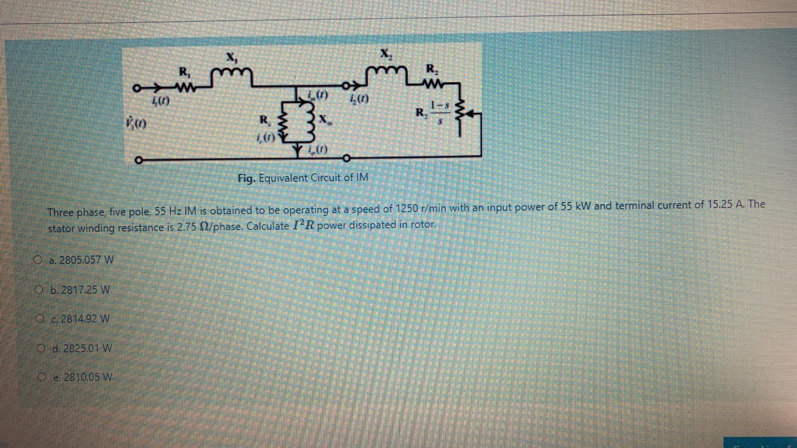 Solved im m 20) R. R Fig. Equivalent Circuit of IM Three | Chegg.com