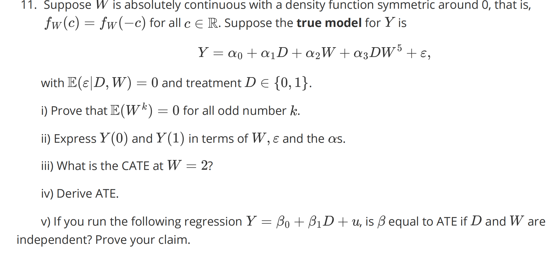 Solved Suppose W ﻿is absolutely continuous with a density | Chegg.com