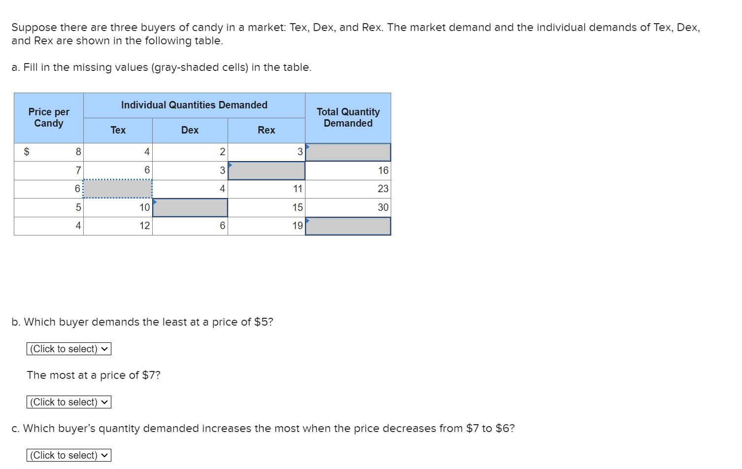 Solved Suppose there are three buyers of candy in a market: | Chegg.com