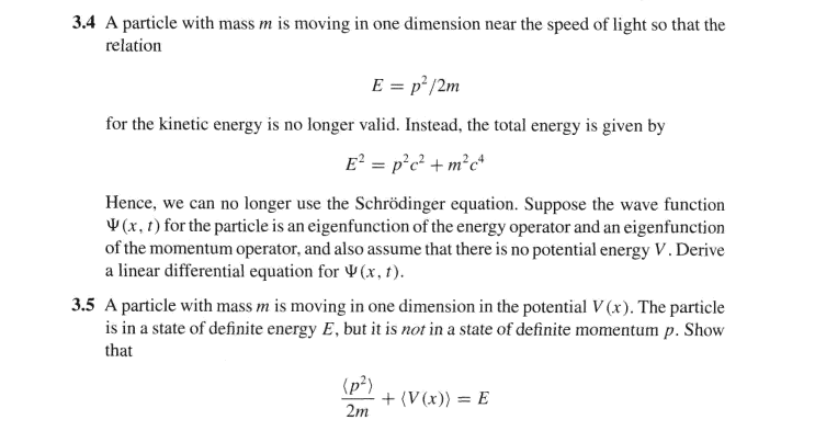 Solved 3.4 A particle with mass m is moving in one dimension | Chegg.com