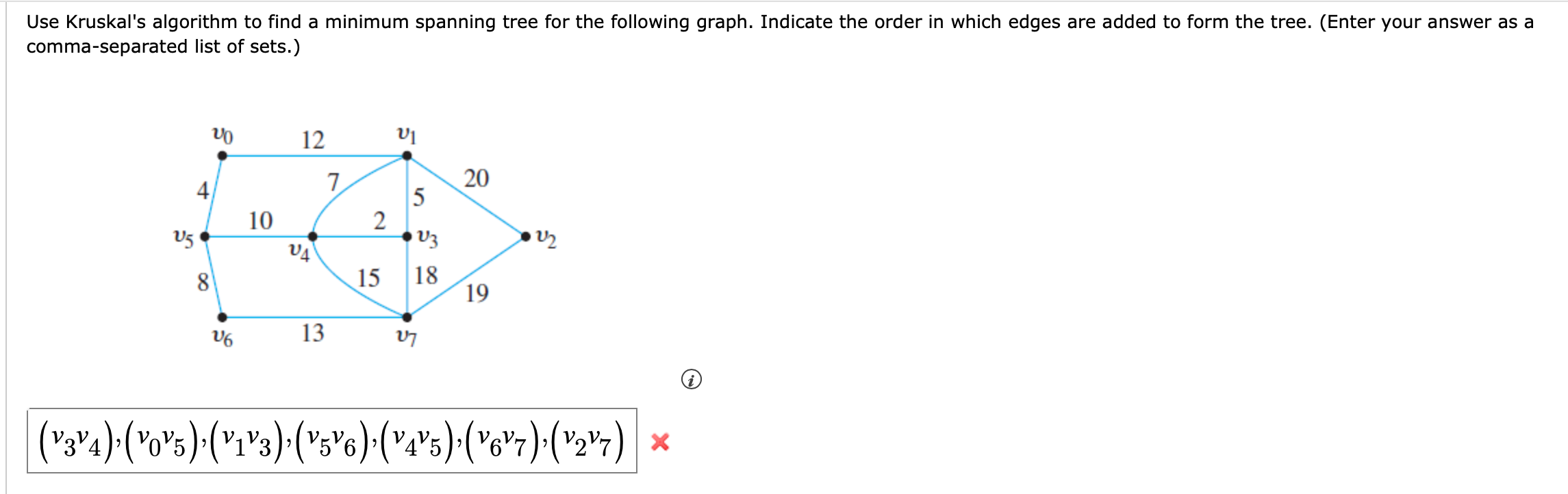 Solved Use Kruskal's algorithm to find a minimum spanning | Chegg.com