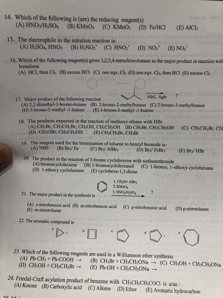 Solved 14. Which of the following is (are) the reducing | Chegg.com