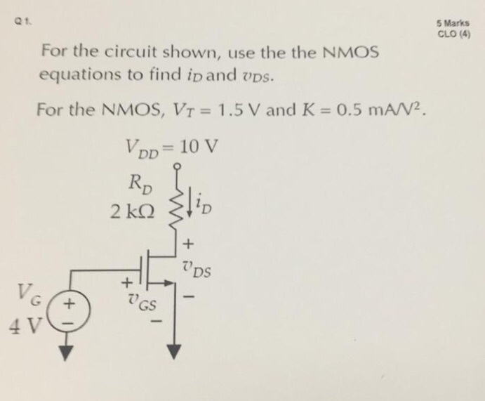 Solved a1. 5 Marks CLO (4) For the circuit shown, use the | Chegg.com