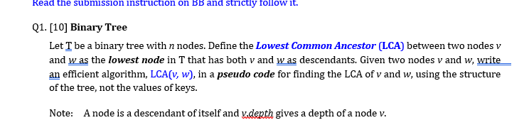 Solved Read the submission instruction on BB and strictly | Chegg.com