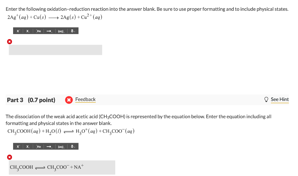 Solved Enter The Following Oxidation Reduction Reaction Into