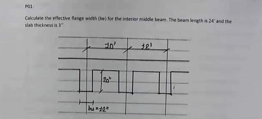 Solved Calculate the effective flange width (be) for the | Chegg.com