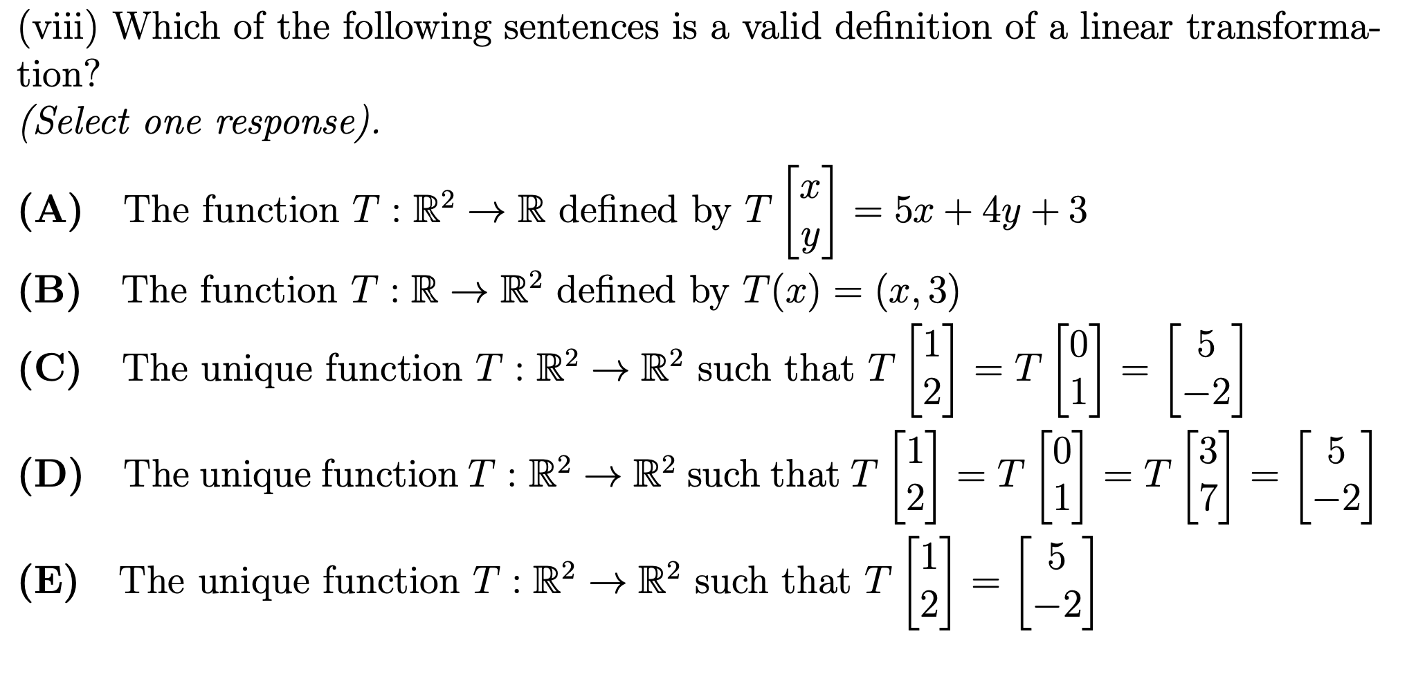 Solved (viii) Which of the following sentences is a valid | Chegg.com