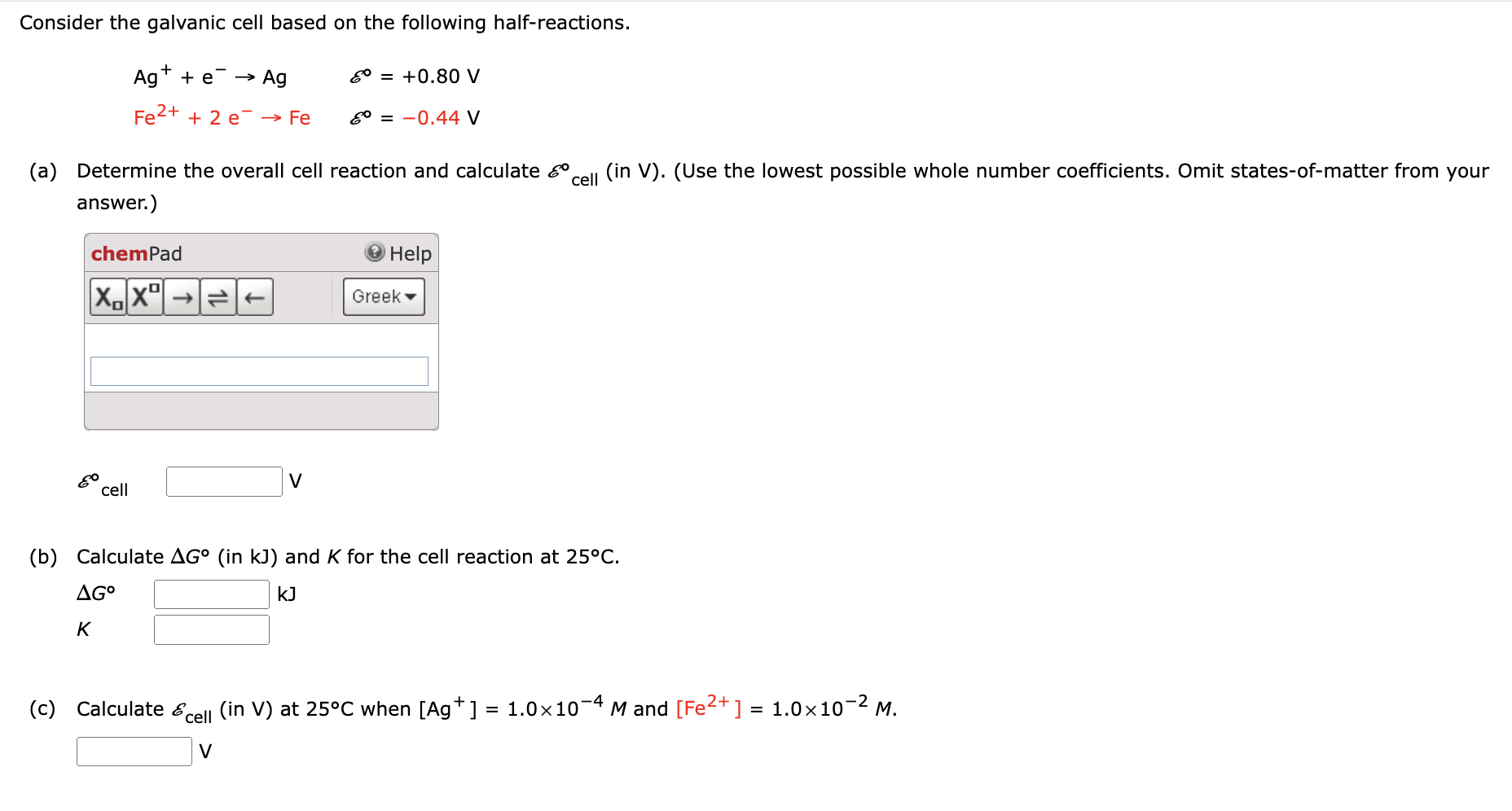 Solved Consider the galvanic cell based on the following | Chegg.com