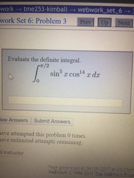 Solved Evaluate the definite integral. Integral^pi/2 _ 0 | Chegg.com