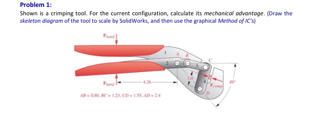 Solved Problem 1: Shown is a crimping tool. For the current | Chegg.com