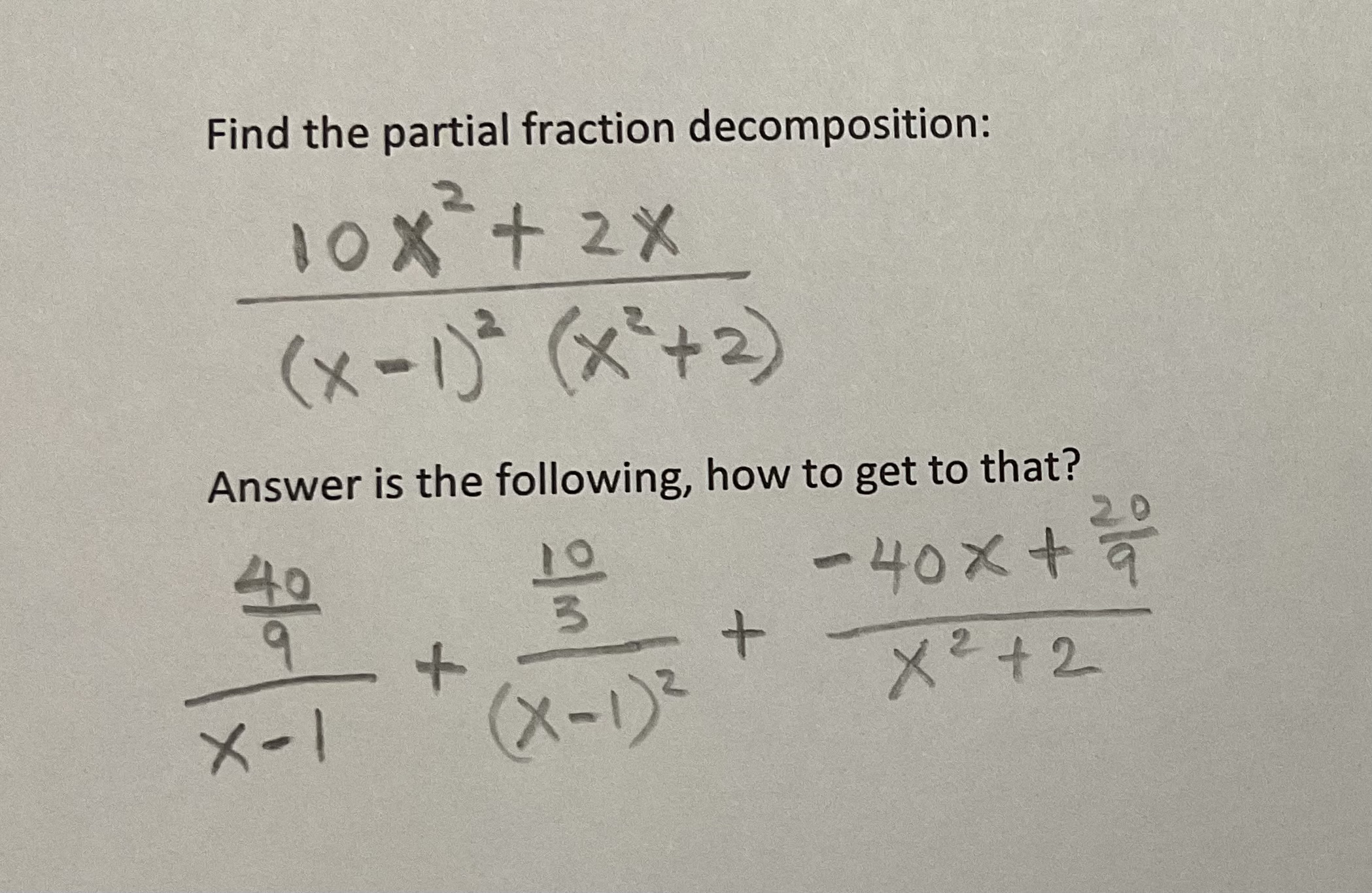 Solved Find the partial fraction | Chegg.com