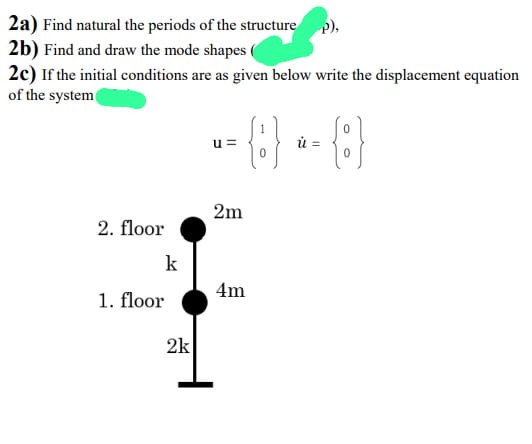 Solved 2a) ﻿Find natural the periods of the structure2b) | Chegg.com