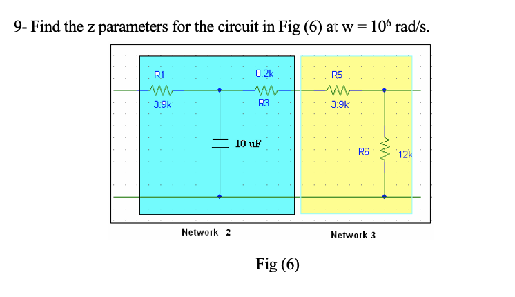 Solved 9- Find the z parameters for the circuit in Fig (6) | Chegg.com