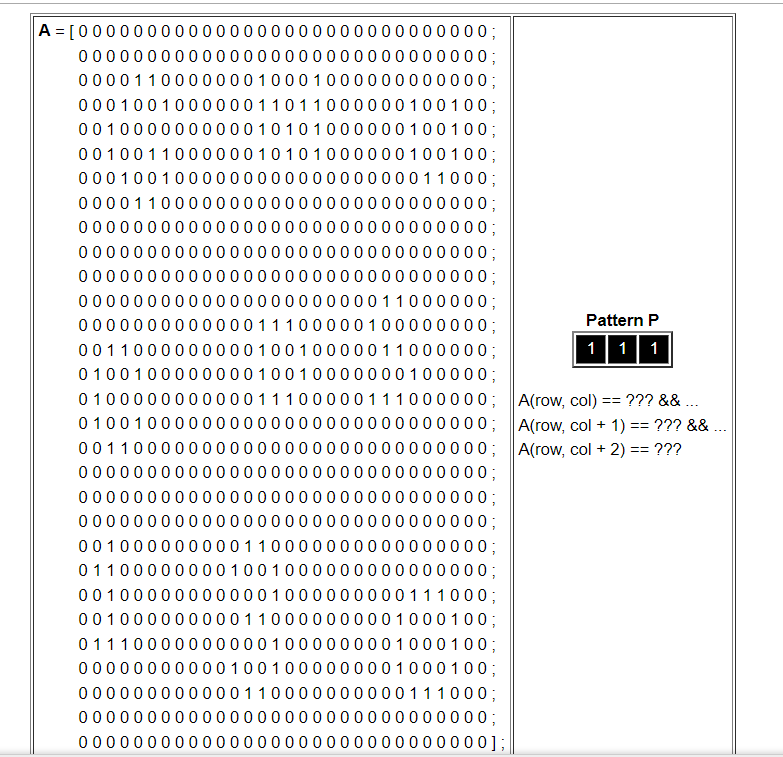 Solved Array A (below left) is 30 by 30 and contains only | Chegg.com