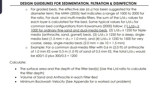 FILTRATION Given: • • • • Four Filter Beds with 3 | Chegg.com