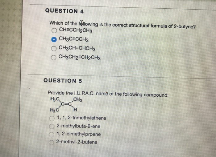 2 Butyne Structural Formula
