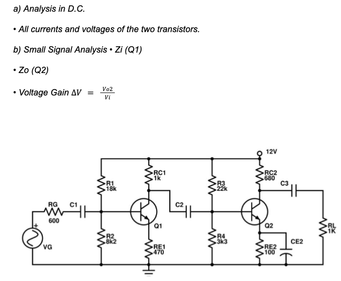 Solved The circuit shown corresponds to a multistage | Chegg.com