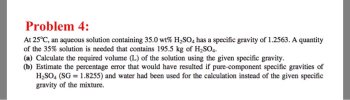 Solved Problem 4: At 25°C, an aqueous solution containing | Chegg.com