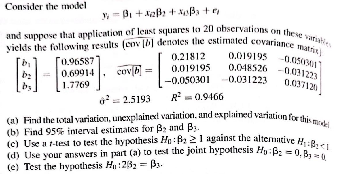 Solved (a) Find the total variation, unexplained variation, | Chegg.com