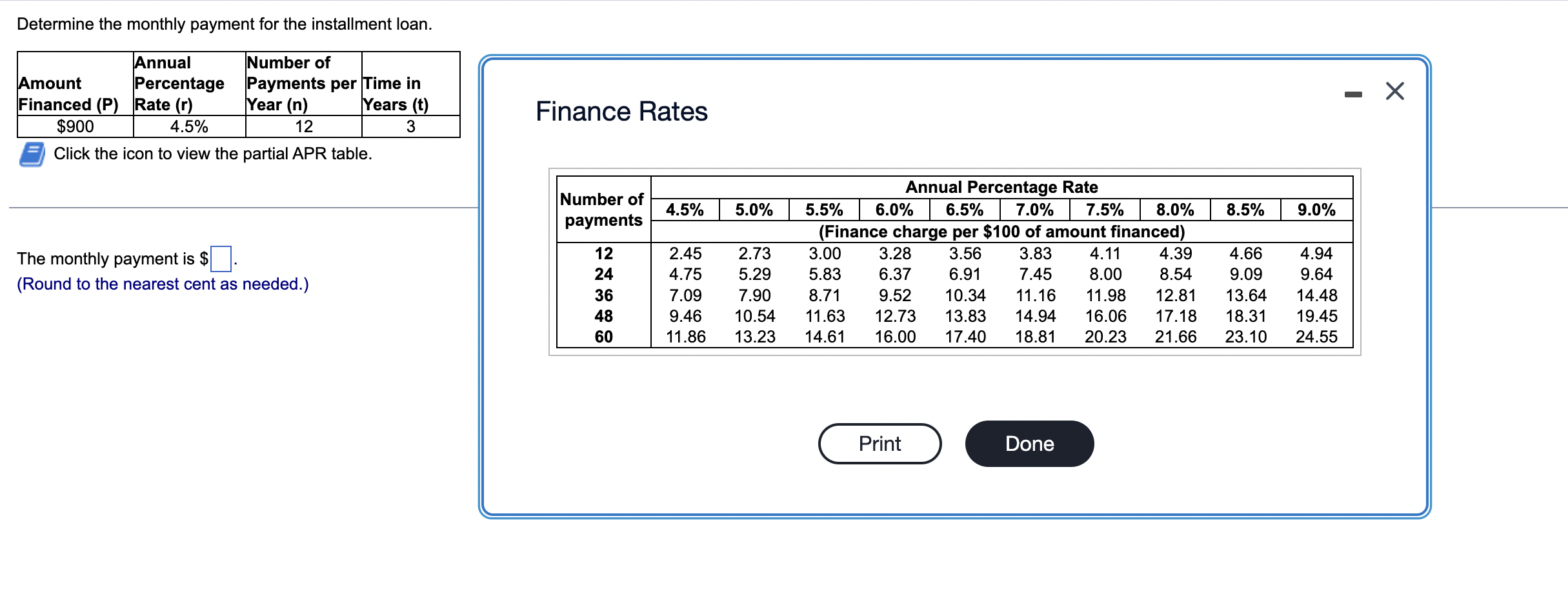 Solved Determine the monthly payment for the installment | Chegg.com