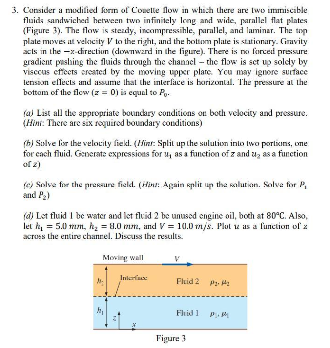 Solved Consider a modified form of Couette flow in which | Chegg.com