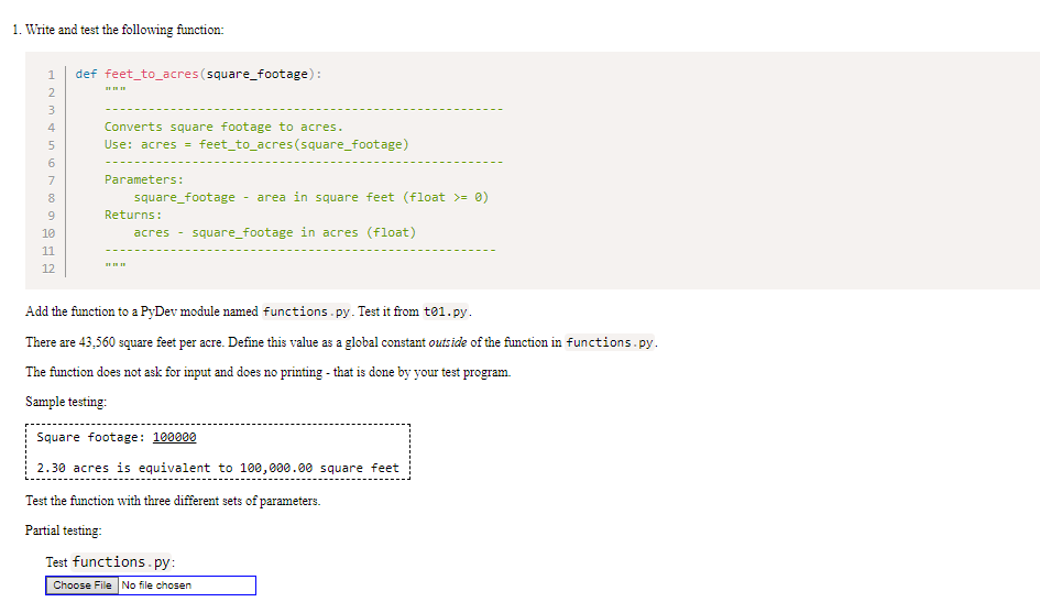 Solved 1. Write and test the following function: def | Chegg.com