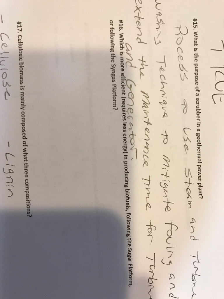 Solved #15. what is the purpose of a scrubber in a | Chegg.com