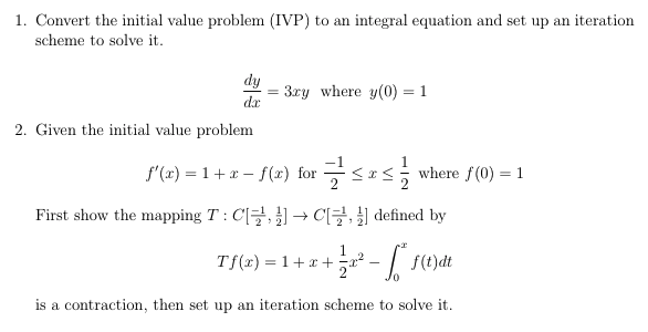 Solved 1. Convert the initial value problem (IVP) to an | Chegg.com