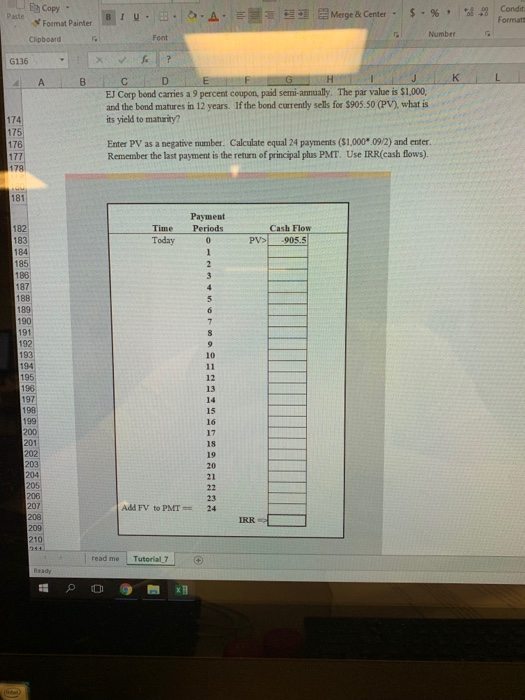 Solved Copy Format Painter 8 Merge & Center-5 . % , 않.g | Chegg.com
