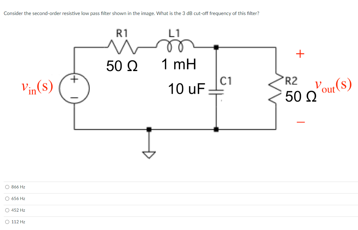 Solved Consider the second-order resistive low pass filter | Chegg.com