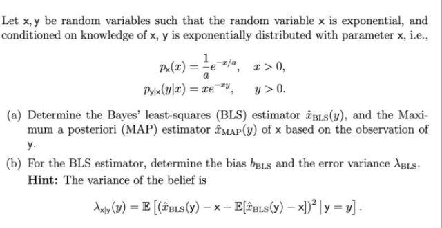 Let x,y be random variables such that the random | Chegg.com