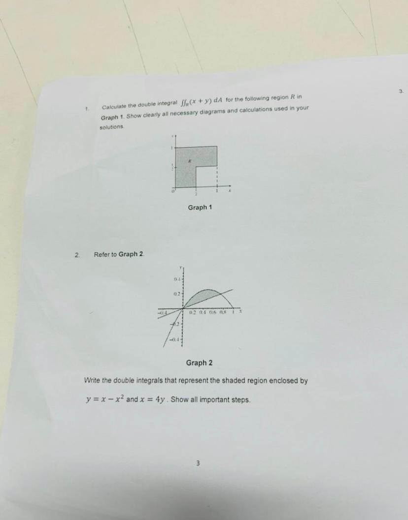 Solved 1. Calculate the double integral ∬R(x+y)dA for the | Chegg.com