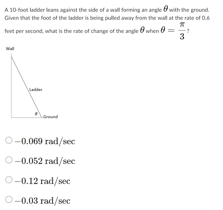 Solved A 10 -foot ladder leans against the side of a wall | Chegg.com