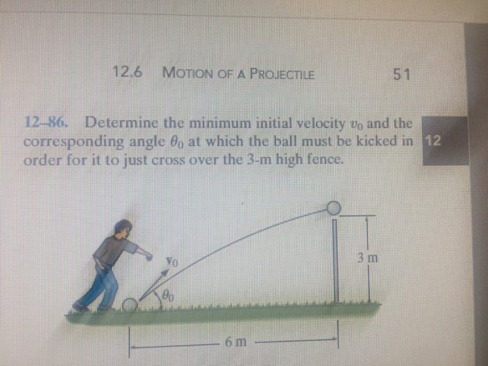 Solved 12.6 MOTION OF A PROJECTILE 51 12-86. Determine the | Chegg.com